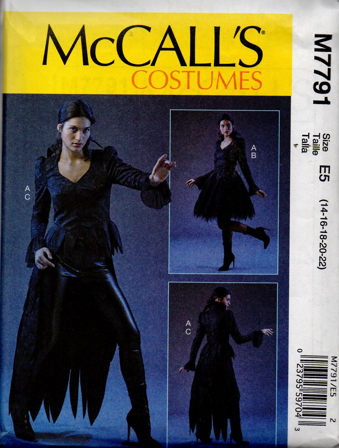 Out of Print Mccall's Costume Pattern 7791 COSPLAY TOP & SKIRTS Misses ...