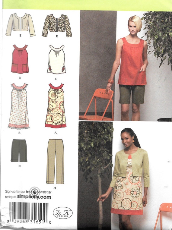 Simplicity Pattern 2975 CAPRI Pants City SHORTS DRESS or Tunic - Etsy