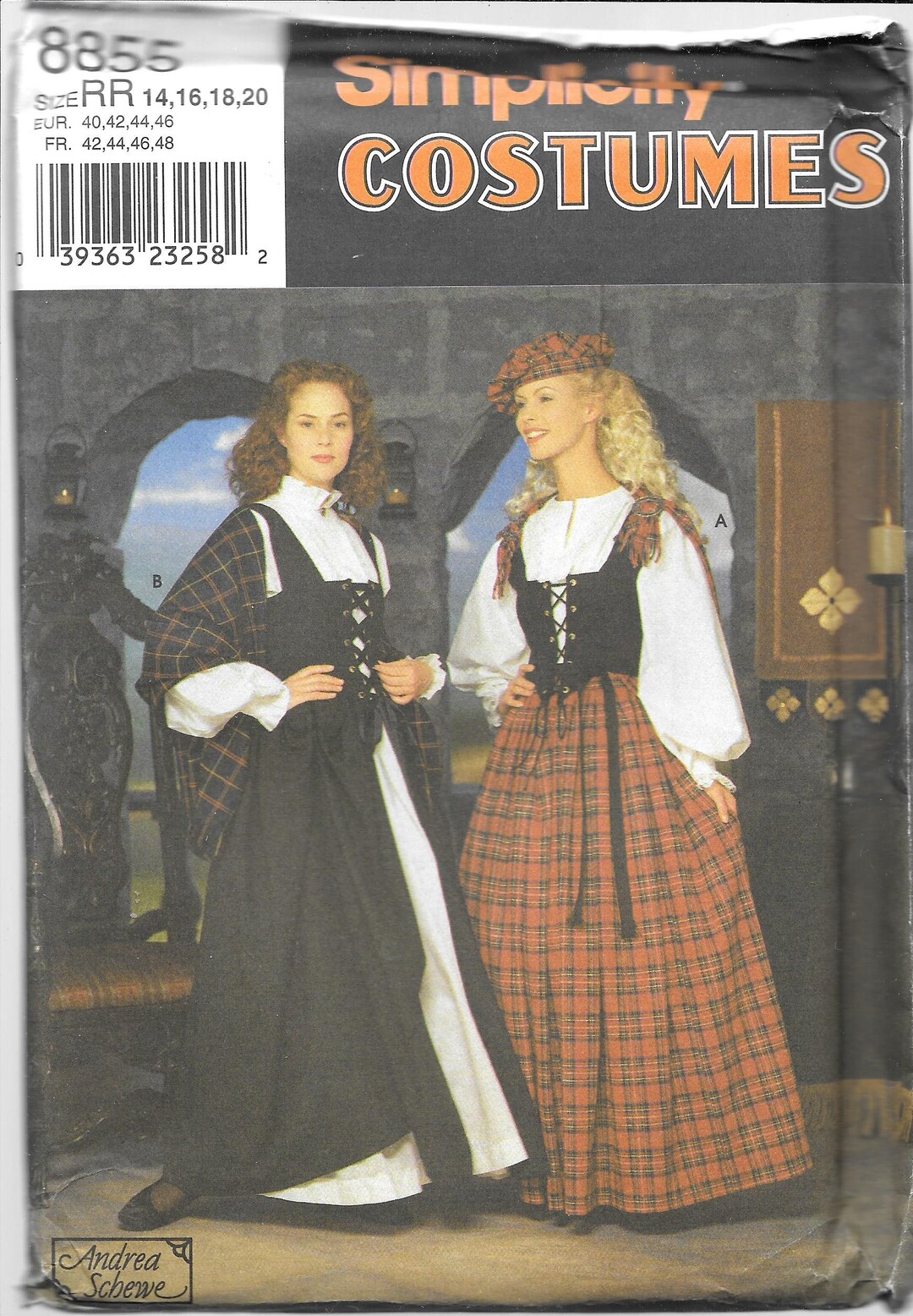 Discontinued Simplicity Costume Pattern 8855 CELTIC Blouse Vest Skirt ...