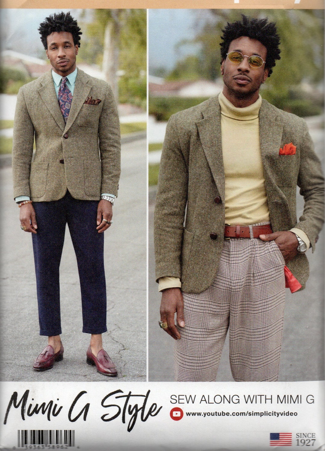 Simplicity Pattern 8962 Mimi G Style LINED BLAZER Men's Sizes 34 36 38 ...