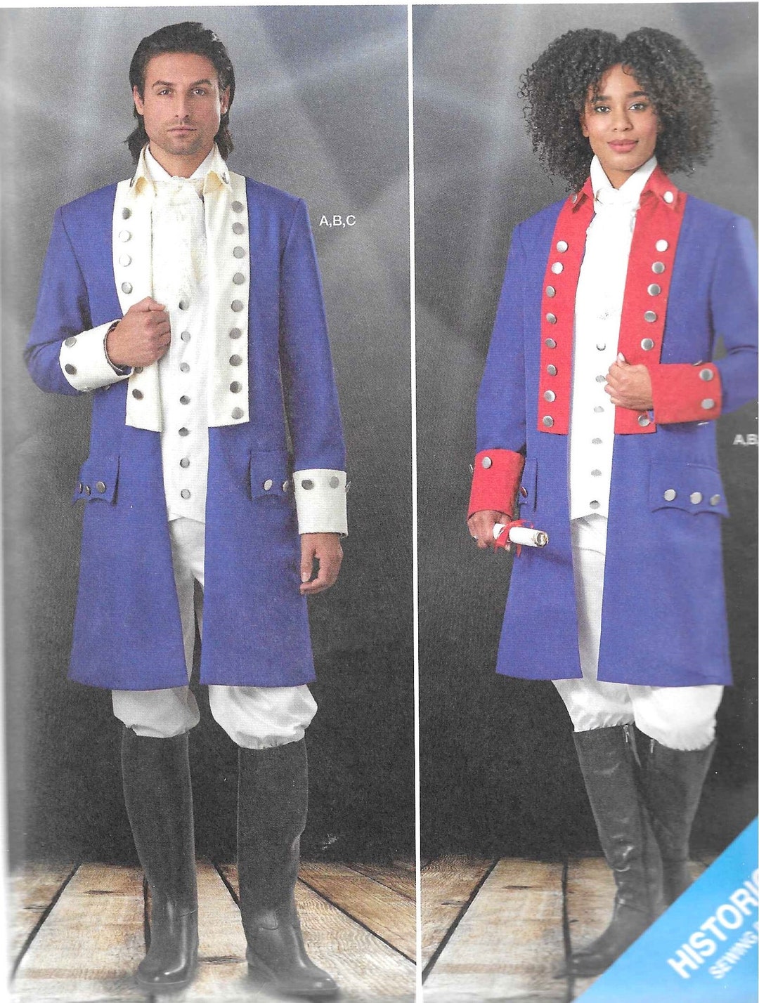 Revolutionary War Simplicity Costume Pattern 9252 CONTINENTAL ARMY/NAVY ...