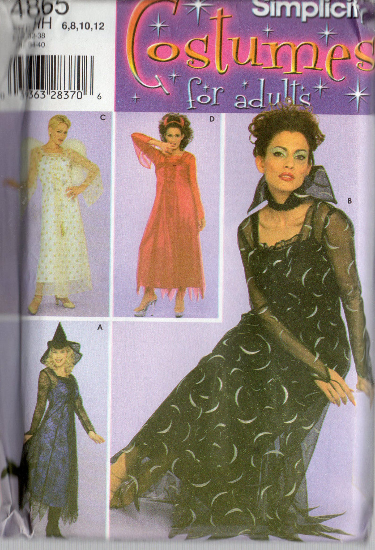 Simplicity Costume Pattern for Adults 4865 WITCH DEVIL VAMPIRE Angel ...