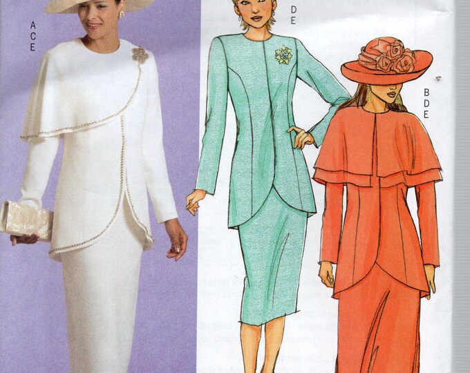 Butterick Pattern 4747 CAPELET JACKET SKIRT Misses Sizes 8 10 12 14 - Etsy