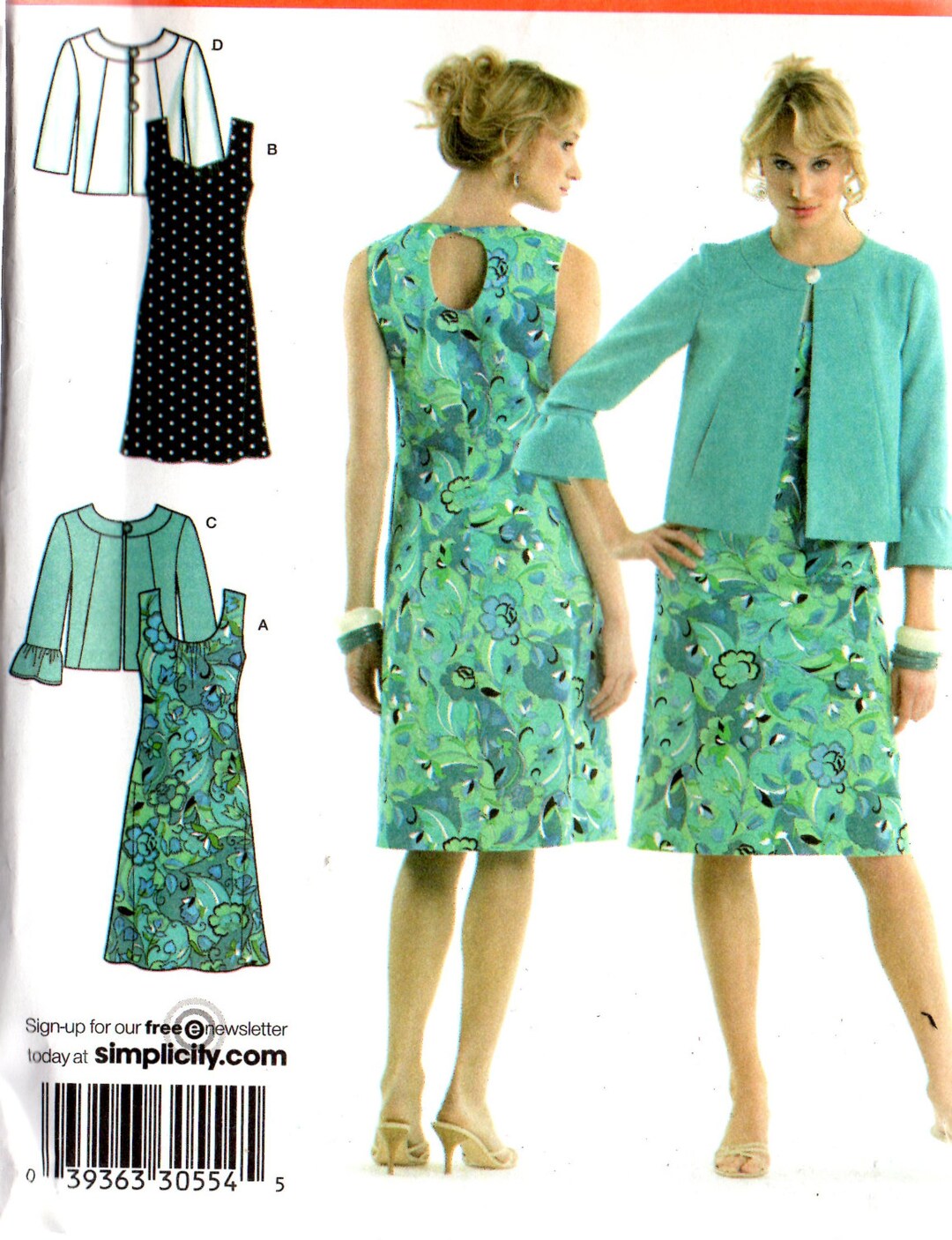 Simplicity Pattern 3781 DRESS & JACKET Misses Sizes 6 8 10 12 14 - Etsy