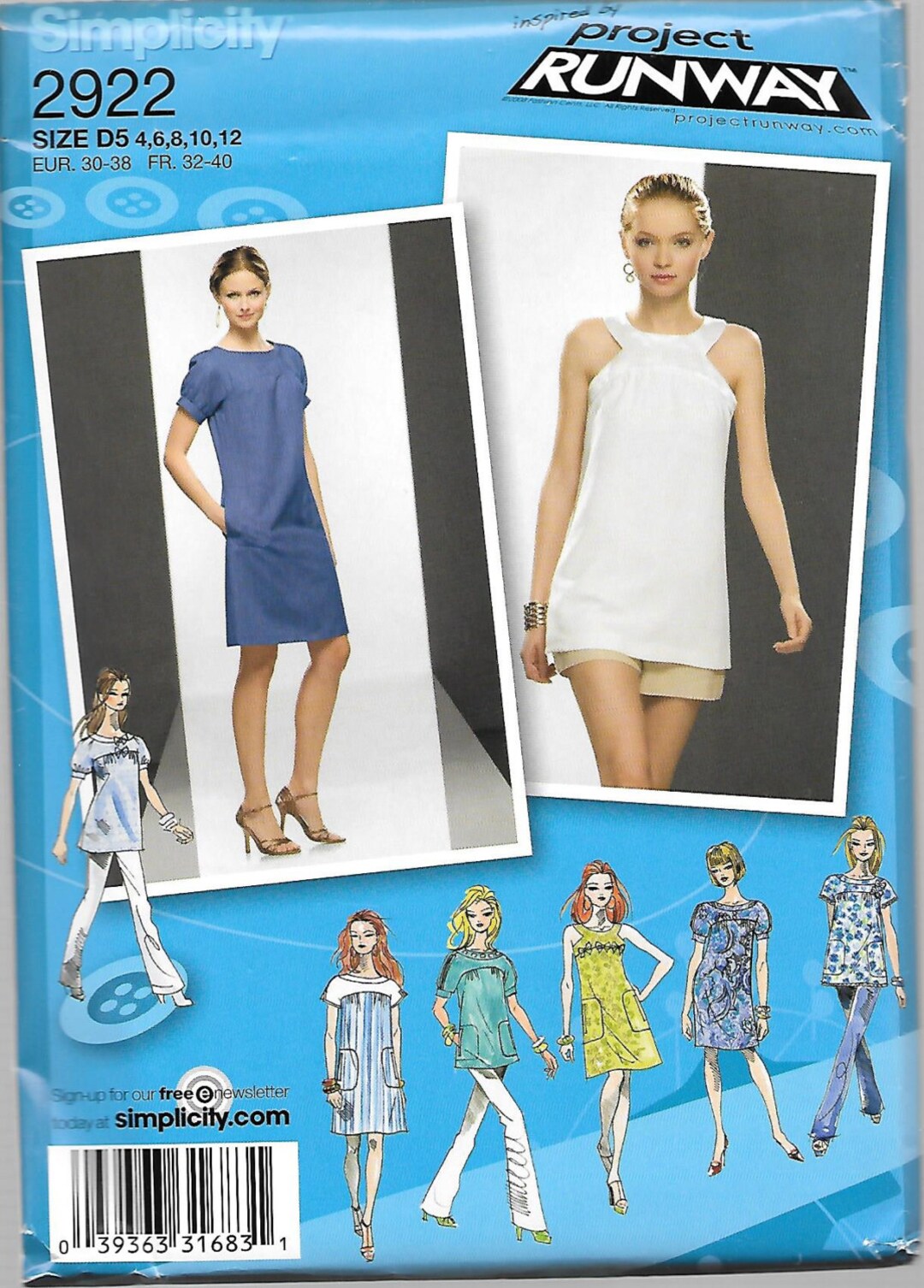 Simplicity Project Runway Pattern 2922 DRESS & TUNIC With Yoke ...