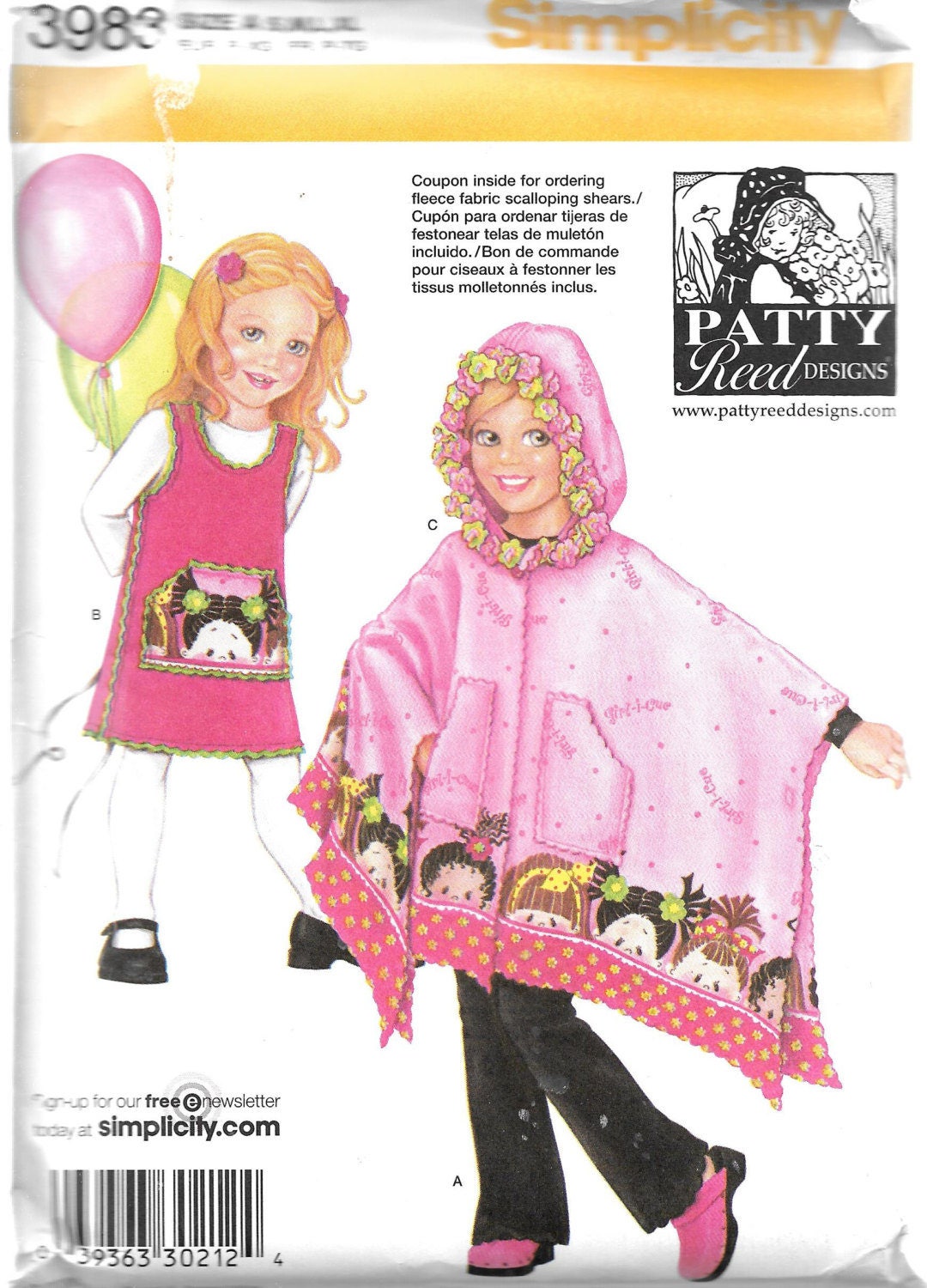 Simplicity Patty Reed Design Pattern 3983 PONCHO PANTS & JUMPER Child's ...