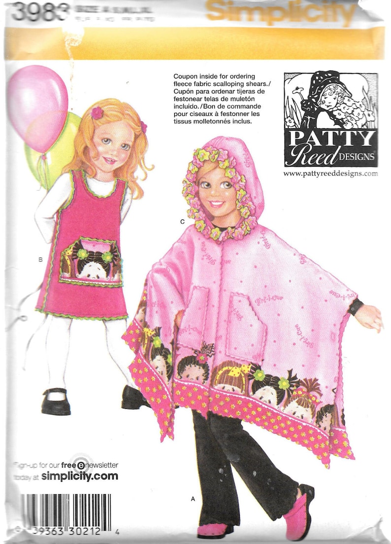 Simplicity Patty Reed Design Pattern 3983 PONCHO PANTS & JUMPER Child's ...
