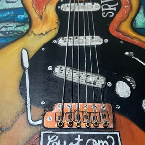 SRV / Stevie Ray Vaughan Fender Stratocaster Guitar Art Acrylic ...