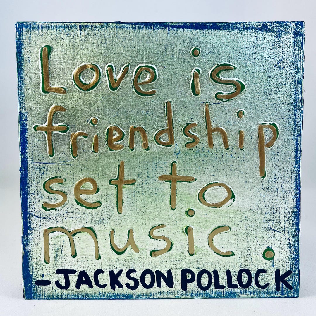 Jackson Pollock Music Quote Acrylic and Silver Leaf on Wood Art 6x6 ...