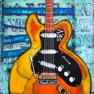 SRV / Stevie Ray Vaughan Fender Stratocaster Guitar Art Acrylic ...