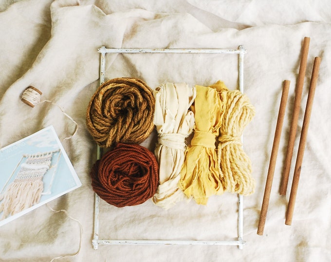 Weaving Kit Frame Loom Weaving Kit Natural Dye Fiber - Etsy