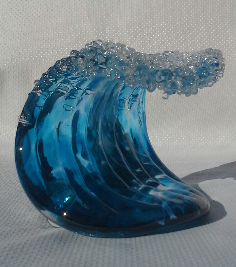 Blown Glass Wave Sculpture Etsy