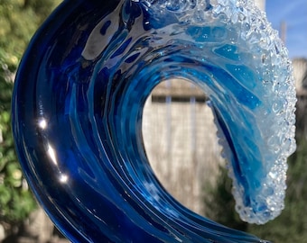 Blown Glass Ocean Wave Sculpture - Etsy