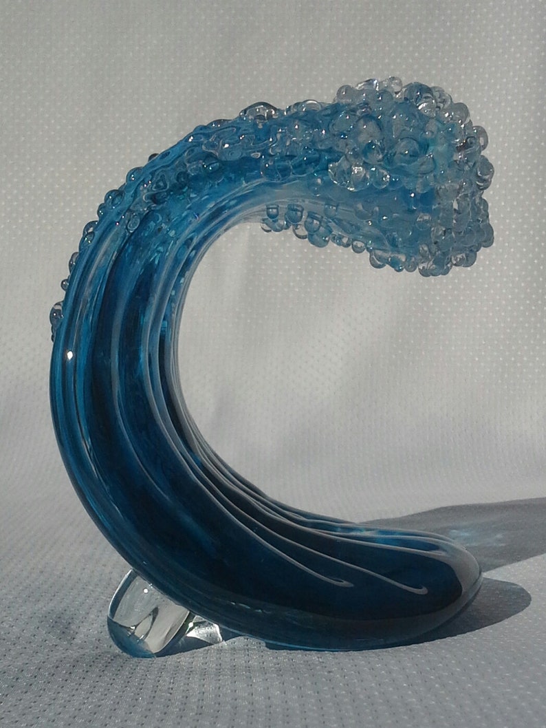 Blown Glass Wave Sculpture Etsy