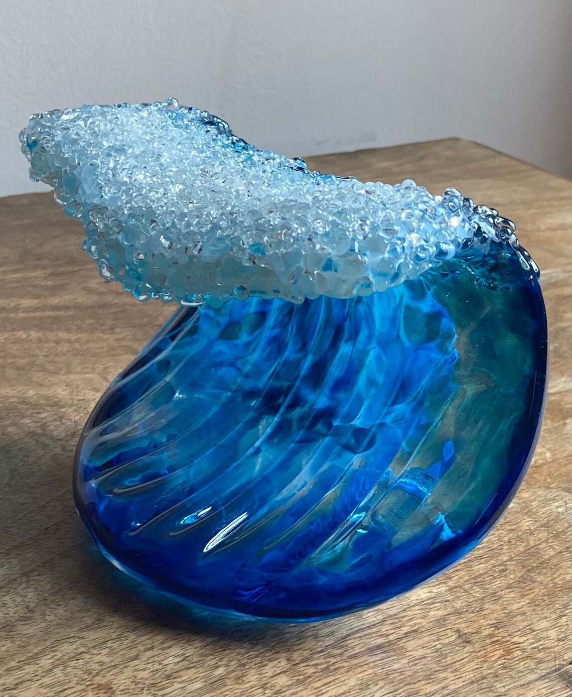 Blown Glass Wave Sculpture Etsy