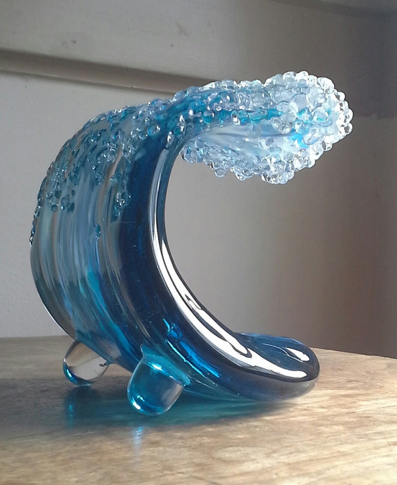 Blown Glass Wave Sculpture Etsy
