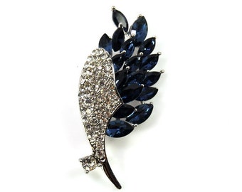 Navy blue brooch | Etsy
