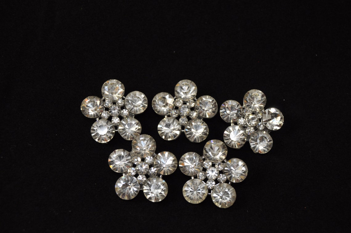 5pcs Big Rhinestone Button Embellishment Button With Shank - Etsy