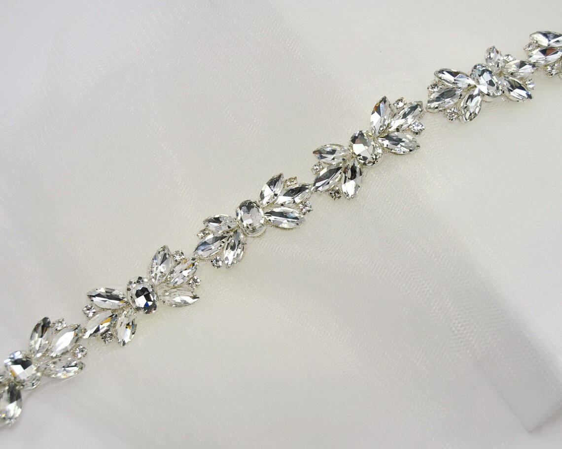 1 Yard Crystal Trim Rhinestone Trim by the Yard Silver - Etsy