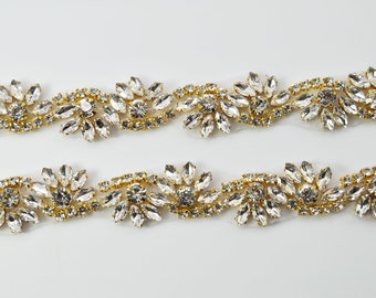 Beaded Trim by the Yard Silver Rhinestone Trim 1 Yard | Etsy