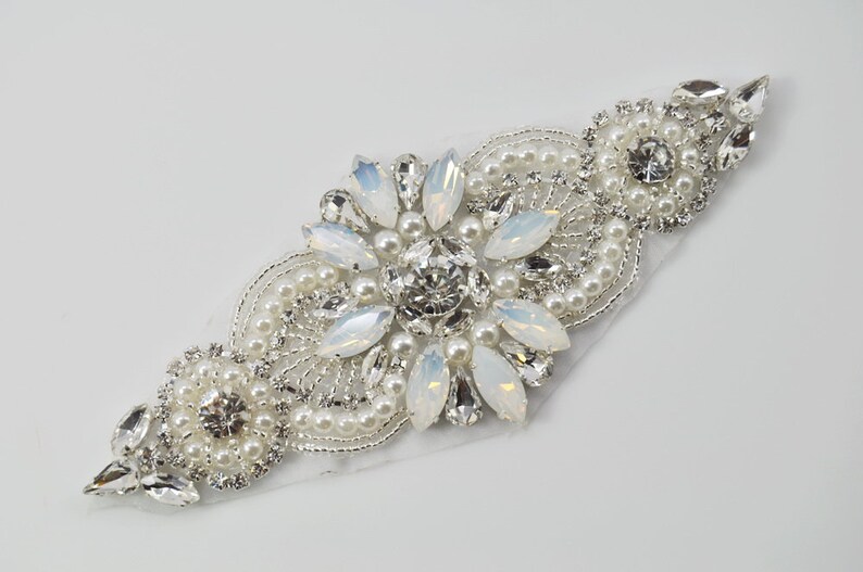 Opal Rhinestone Applique: Crystal Beaded Wedding Dress Embellishment - Etsy