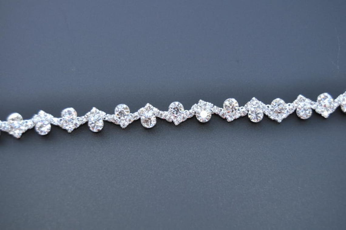 1 Yard Rhinestone Chain Crystal Trim Rhinestone Trim - Etsy