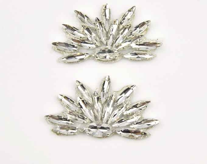 Rhinestone Crystal Applique Pearl Applique Trim Rhinestone - Etsy