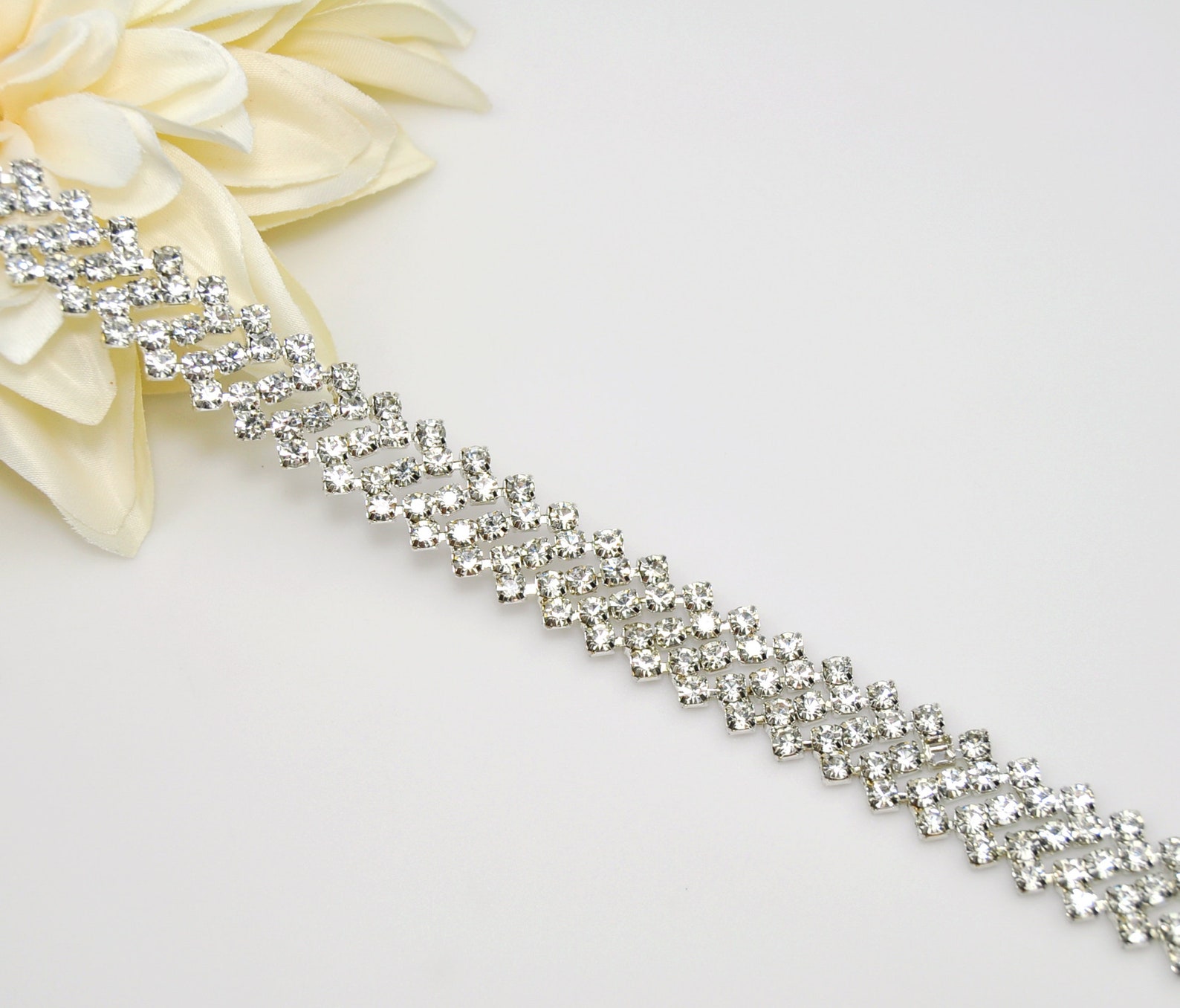 Crystal Rhinestone Chain Trim Clear Crystal Cup Chain Trim - Etsy