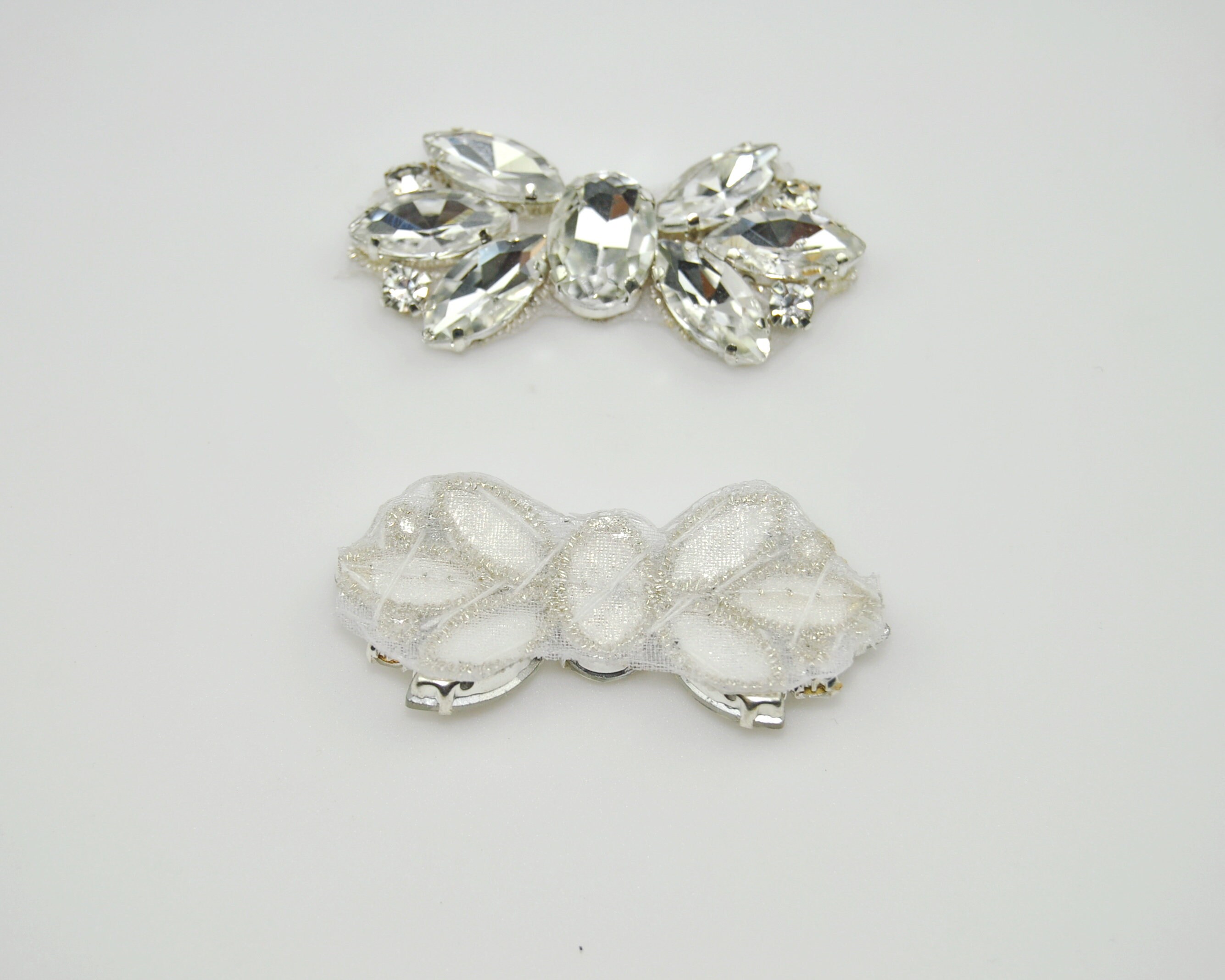 2 Pcs Small Rhinestone Applique Rhinestone Patch Silver - Etsy