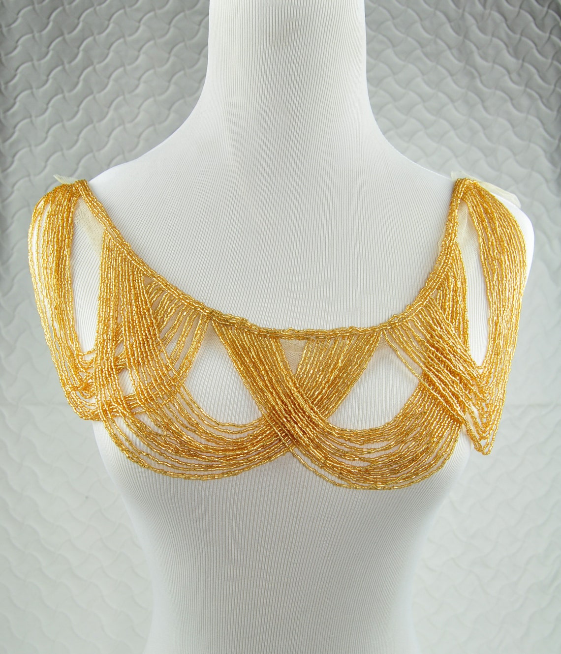 Gold Beaded Fringe Trim Applique Gold Beaded Tassel Trim - Etsy