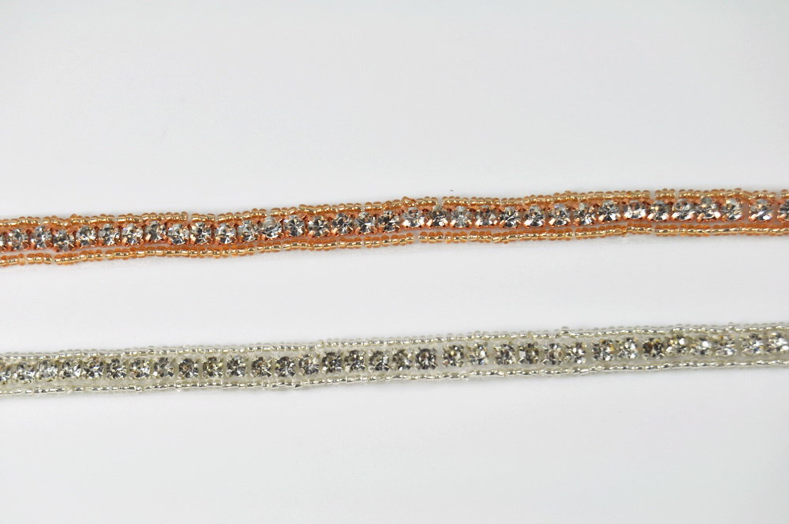 Beaded Rhinestone Trim Thin Crystal Bridal Trim - Etsy