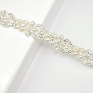 1 Yard Pearl and Rhinestone Trim by the Yard, Beaded Wedding Trim ...