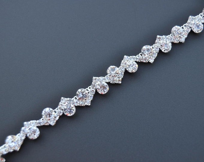 1 Yard Rhinestone Chain, Crystal Trim, Rhinestone Trim, Diamante Trim ...