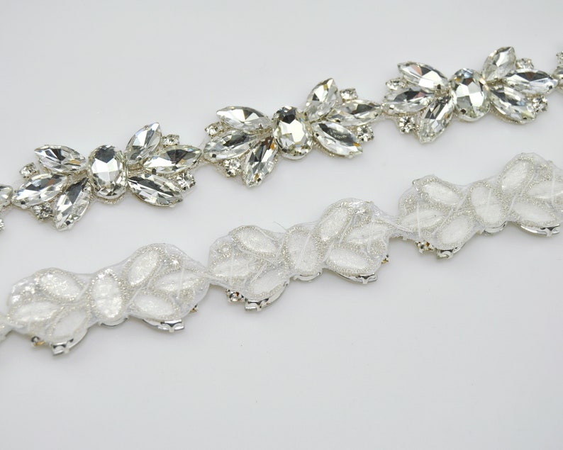 1 Yard Crystal Trim Rhinestone Trim by the Yard Silver - Etsy