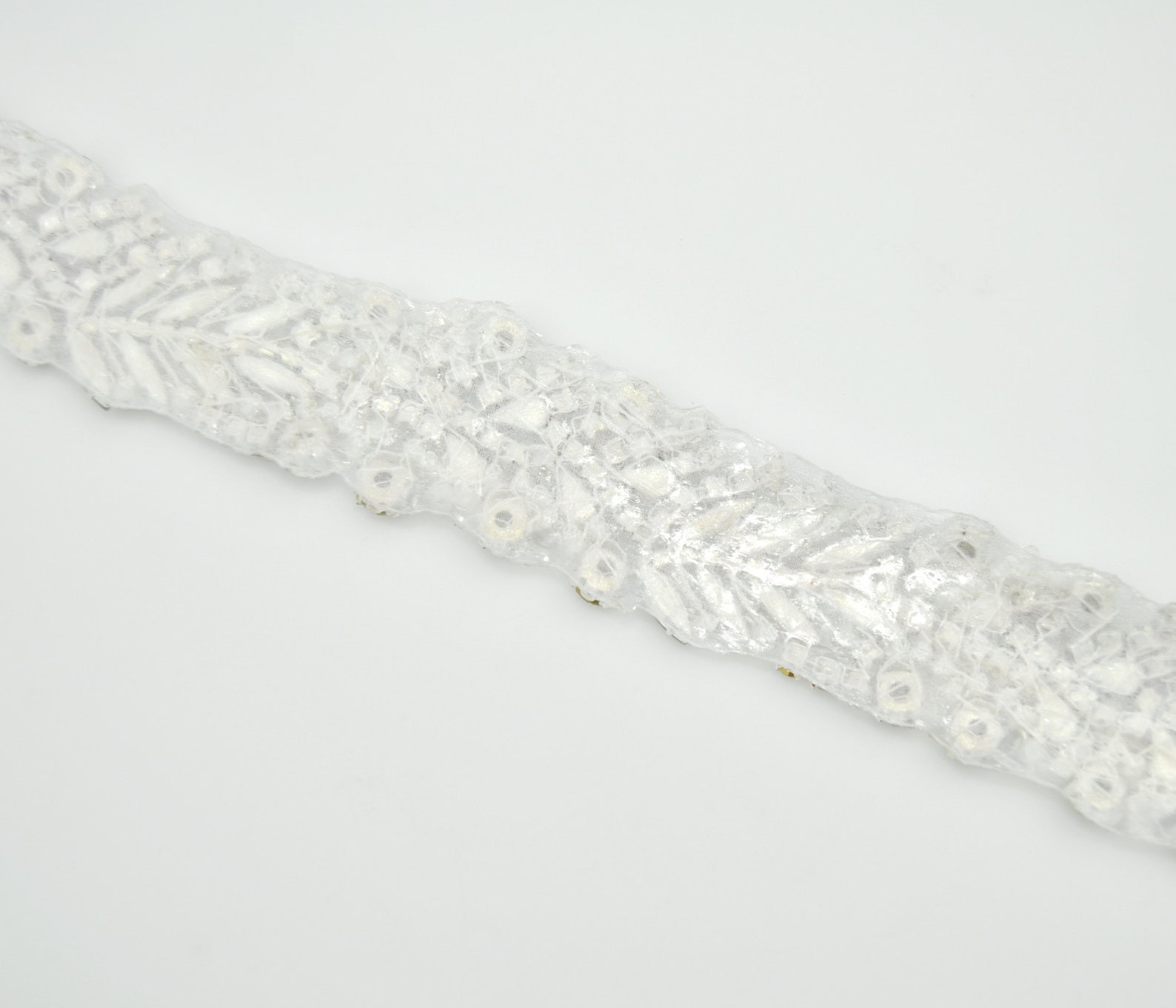 1 Yard Silver Beaded Rhinestone Trim Bridal Trim by the Yard | Etsy