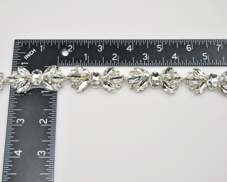 1 Yard Crystal Trim Rhinestone Trim by the Yard Silver - Etsy