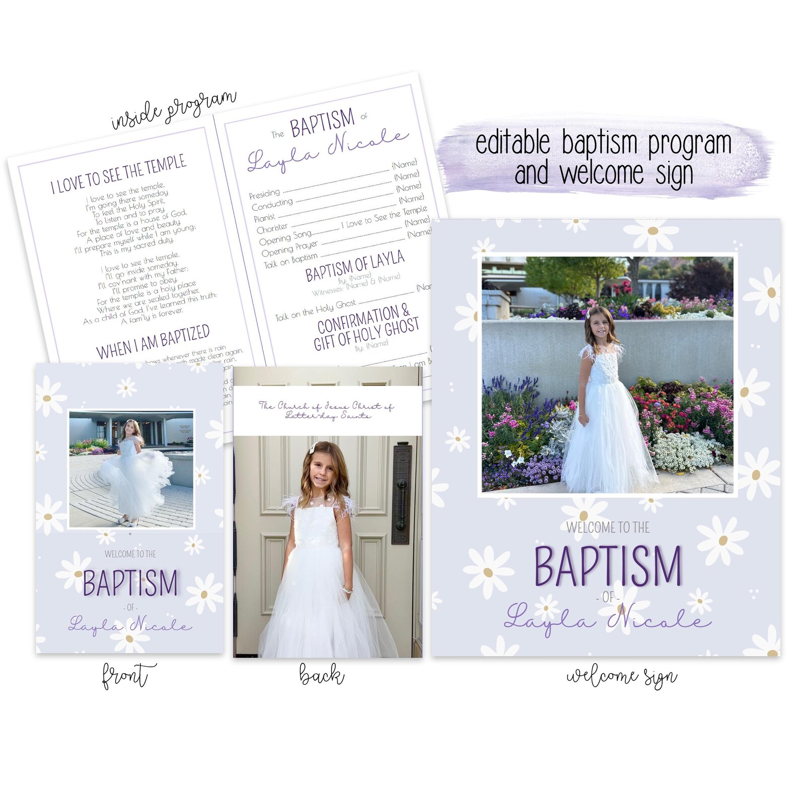 Baptism Program LDS Editable Template, Church of Jesus Christ of Latter ...
