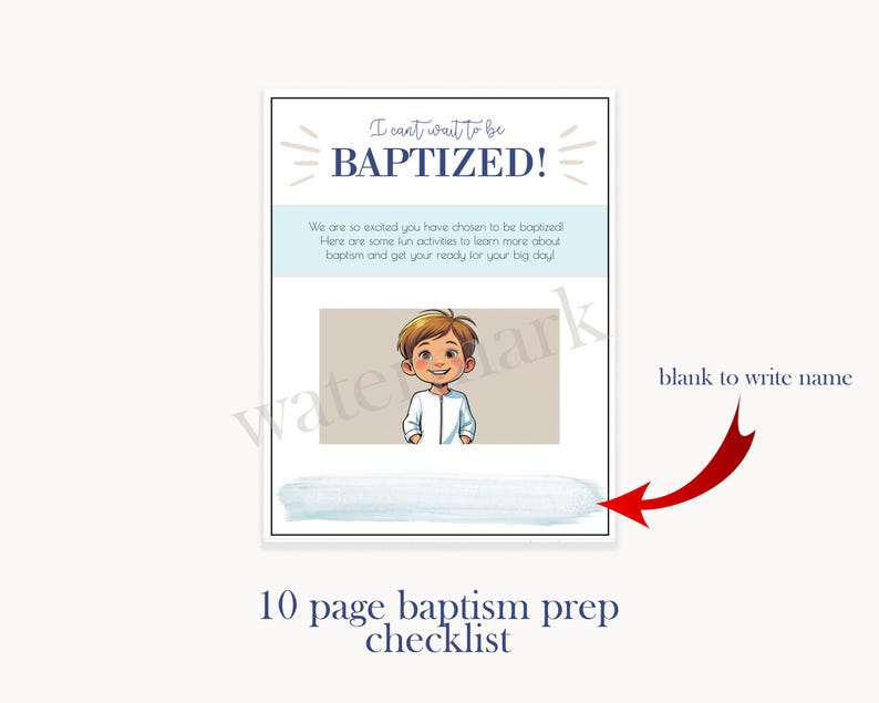 Baptism Preparation Checklist, LDS Baptism List, Packing List, Church ...