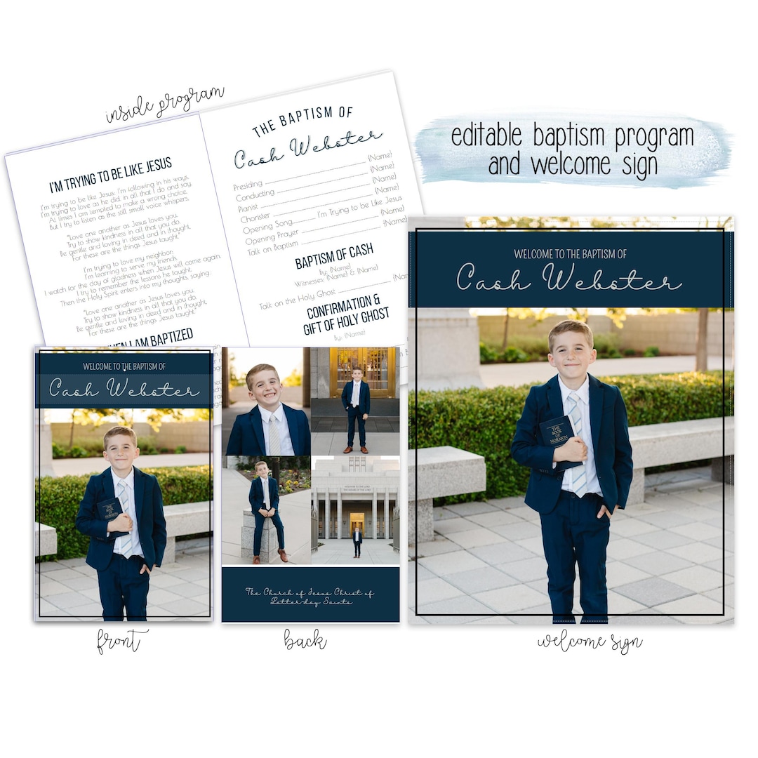 LDS Boy Baptism Program LDS Editable Template, Latter-day Saints ...
