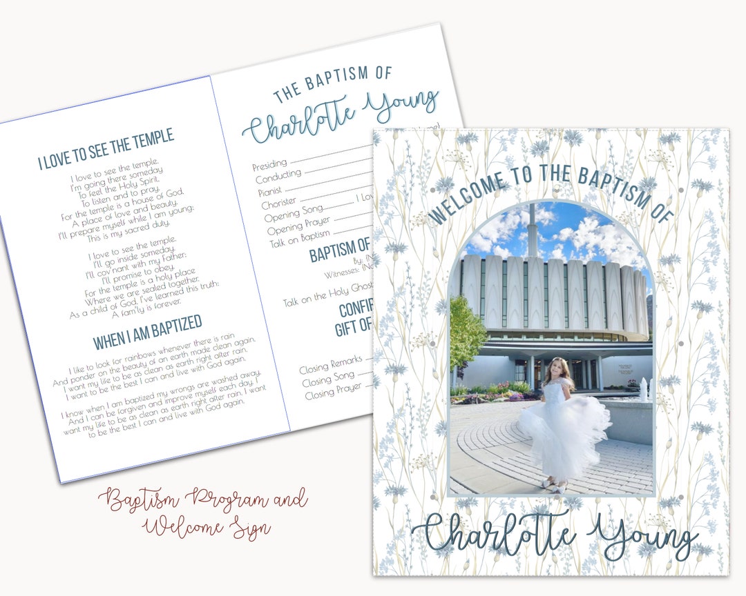 Baptism Program LDS Editable Template, Church of Jesus Christ of Latter ...