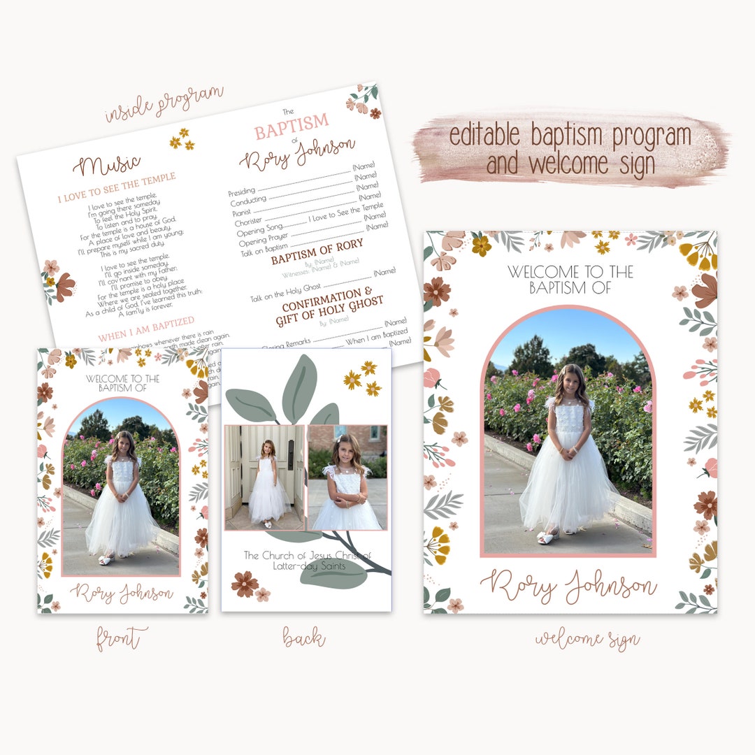 Baptism Program LDS Editable Template, Church of Jesus Christ of Latter ...