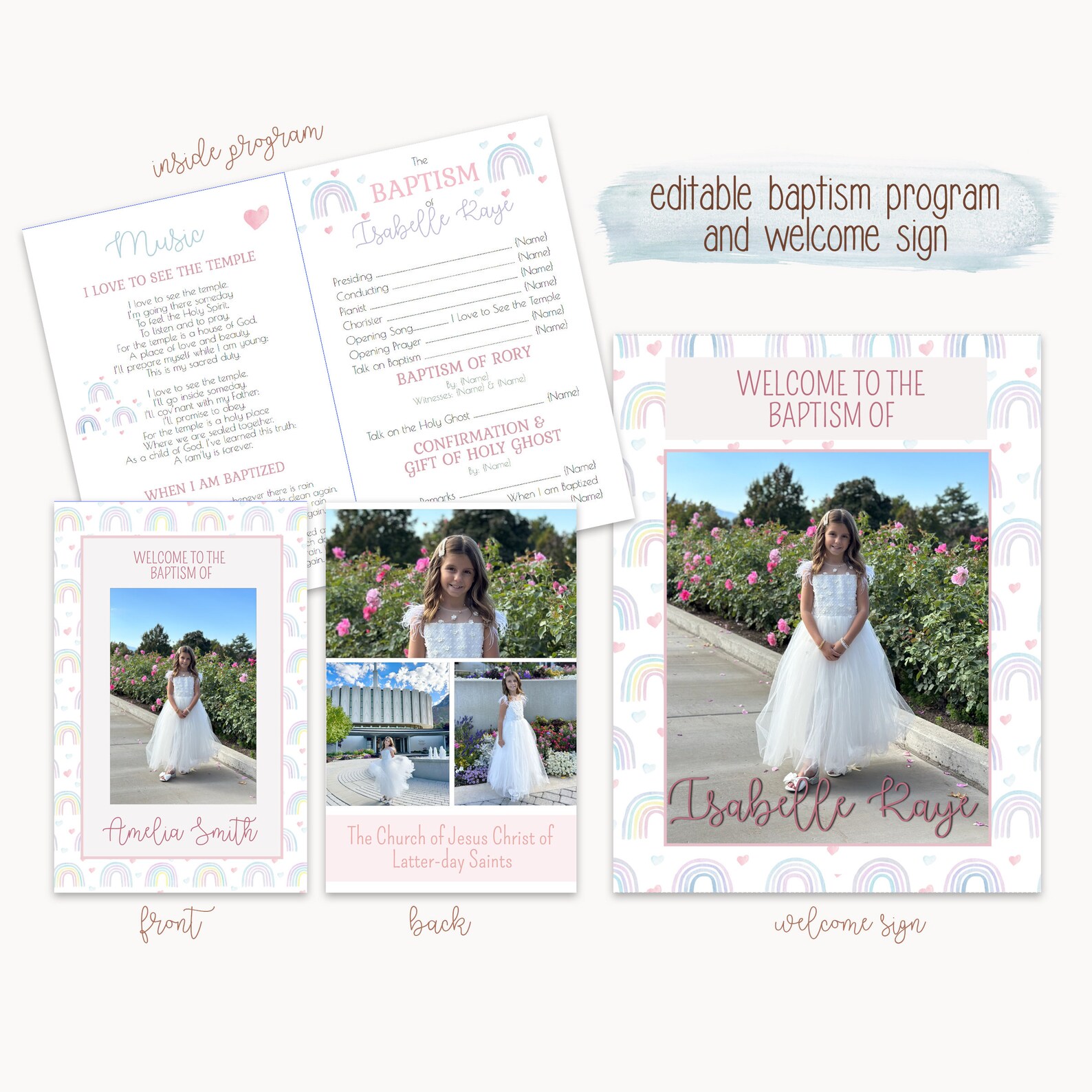 Baptism Program LDS Editable Template, Church of Jesus Christ of Latter ...