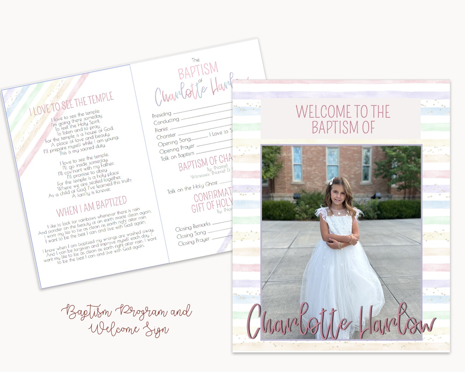 Baptism Program LDS Editable Template, Church of Jesus Christ of Latter ...