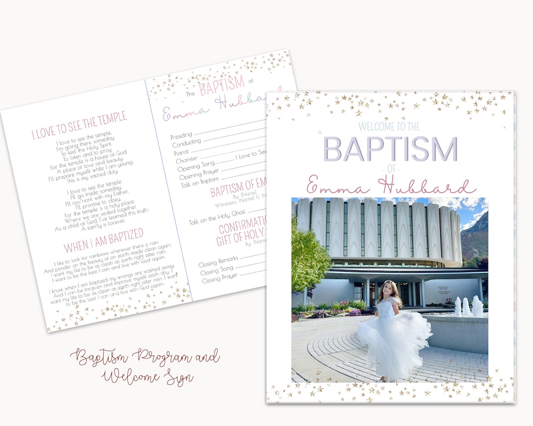 Baptism Program LDS Editable Template, Church of Jesus Christ of Latter ...