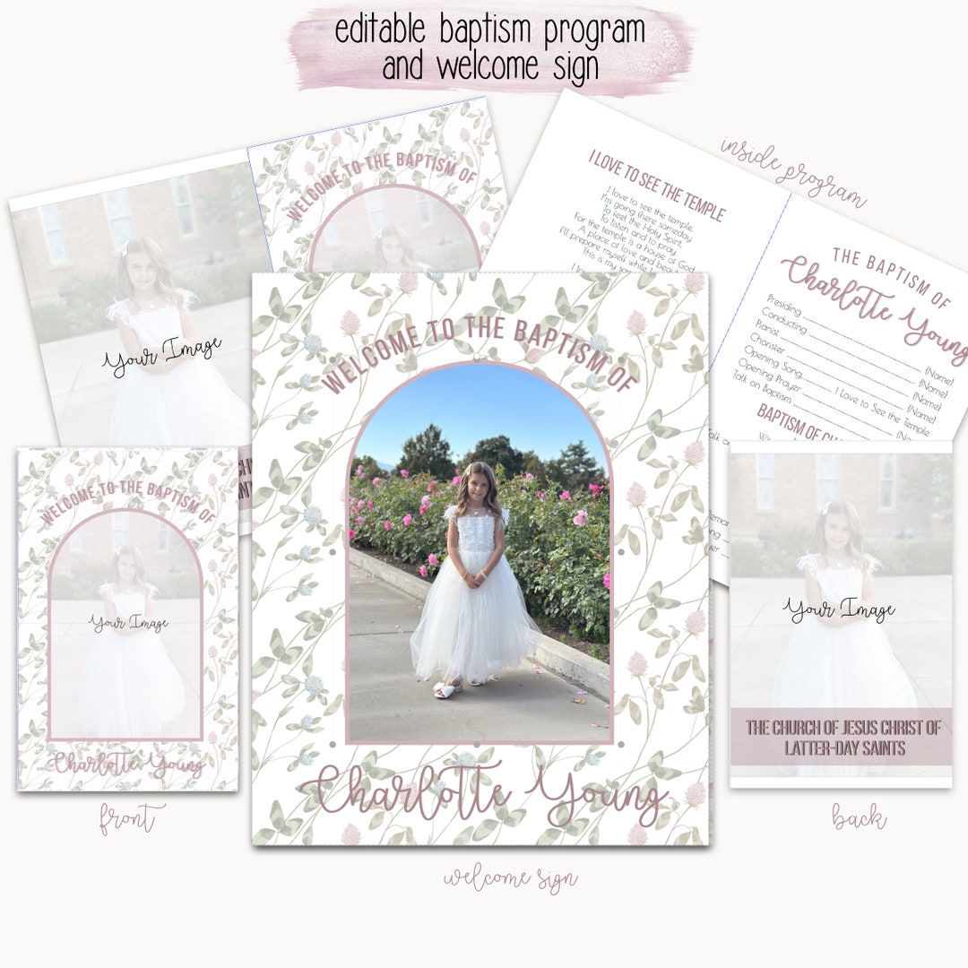 Baptism Program LDS Editable Template, Church of Jesus Christ of Latter ...