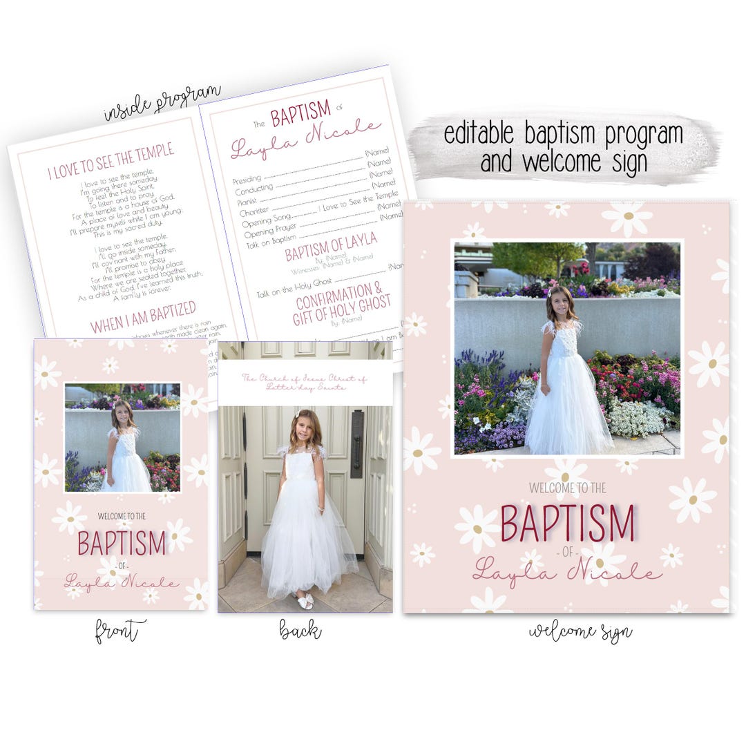 Baptism Program LDS Editable Template, Church of Jesus Christ of Latter ...