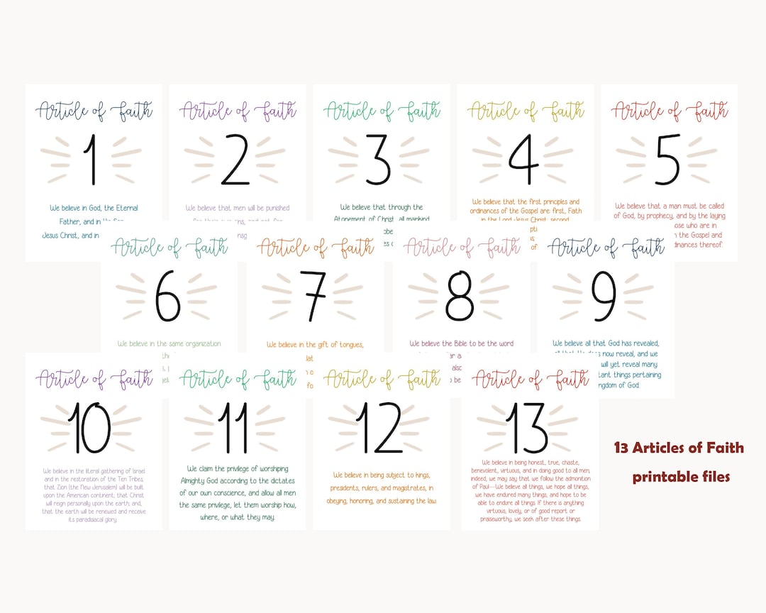 13 Articles of Faith, Church of Jesus Christ of Latter-day Saints, 13 ...