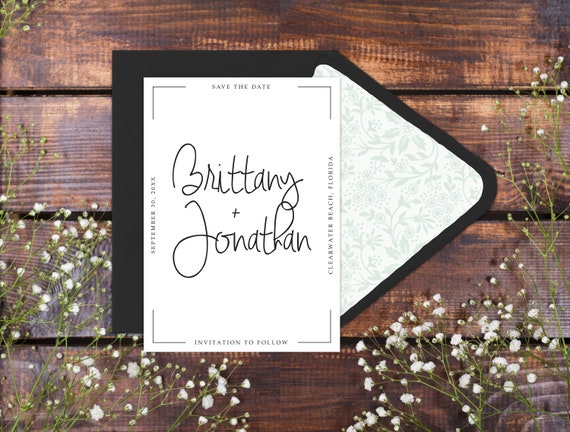 Minimalist Modern Border Save the Date DIGITAL File Available | Etsy