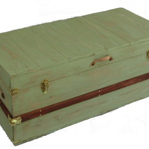 Rustic Hope Chest Coffee Table Steamer Trunk in Sage Green - Etsy