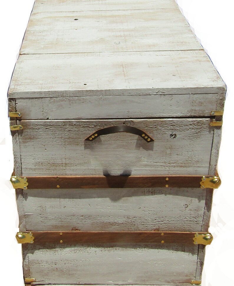 Rustic Farmhouse Style Storage Chest in Reclaimed White Washed Wood - Etsy